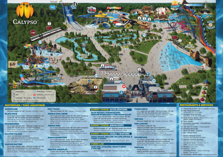 Calypso Theme Waterpark Map and Brochure (2019 - 2025 ...