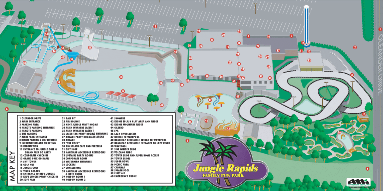 Jungle Rapids Family Fun Park Map and Brochure (2025 - 2017 ...