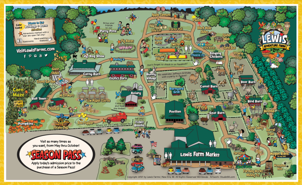 Lewis Adventure Farm & Zoo Map and Brochure (2023) | ThemeParkBrochures.net