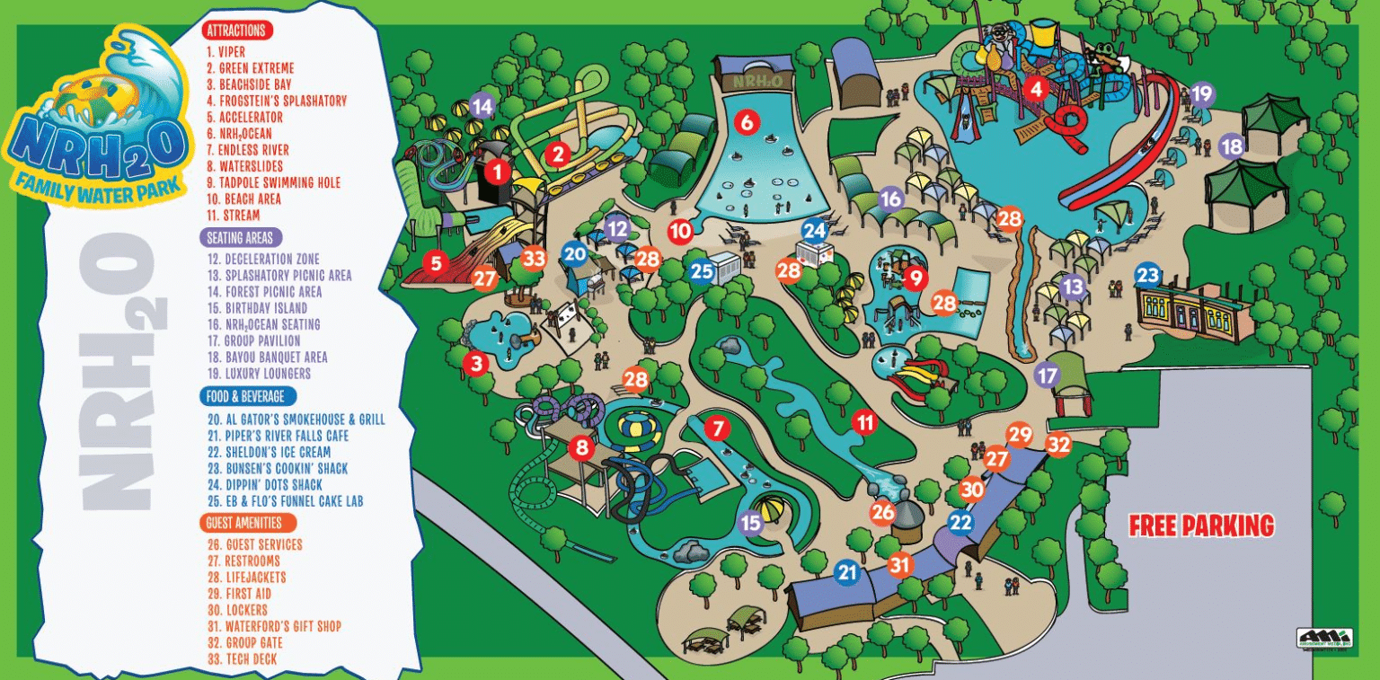 NRH2O Family Water Park Map and Brochure (2025 - 2016 ...