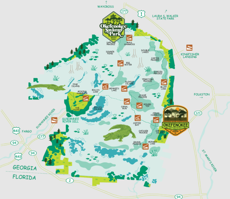 Okefenokee Swamp Park Map and Brochure (2025 - 2021 ...