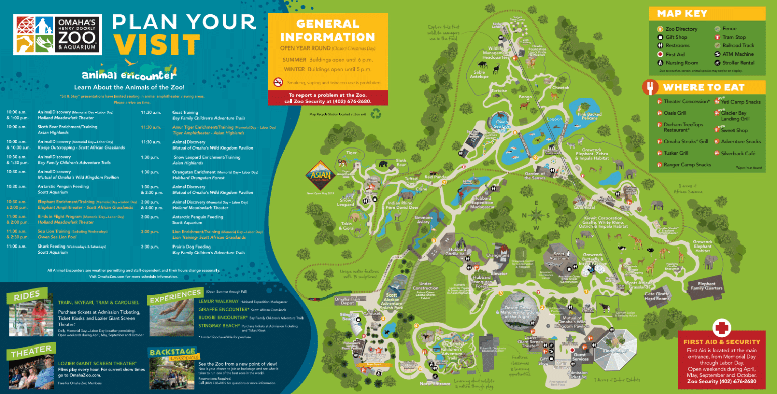 Omaha's Henry Doorly Zoo and Aquarium Map and Brochure (2019 - 2025 ...