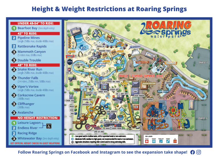 Roaring Springs Water Park Map and Brochure (2021 - 2025 ...