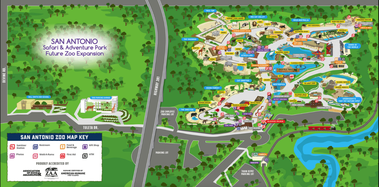 San Antonio Zoo Map and Brochure (2025 - 2024) | ThemeParkBrochures.net