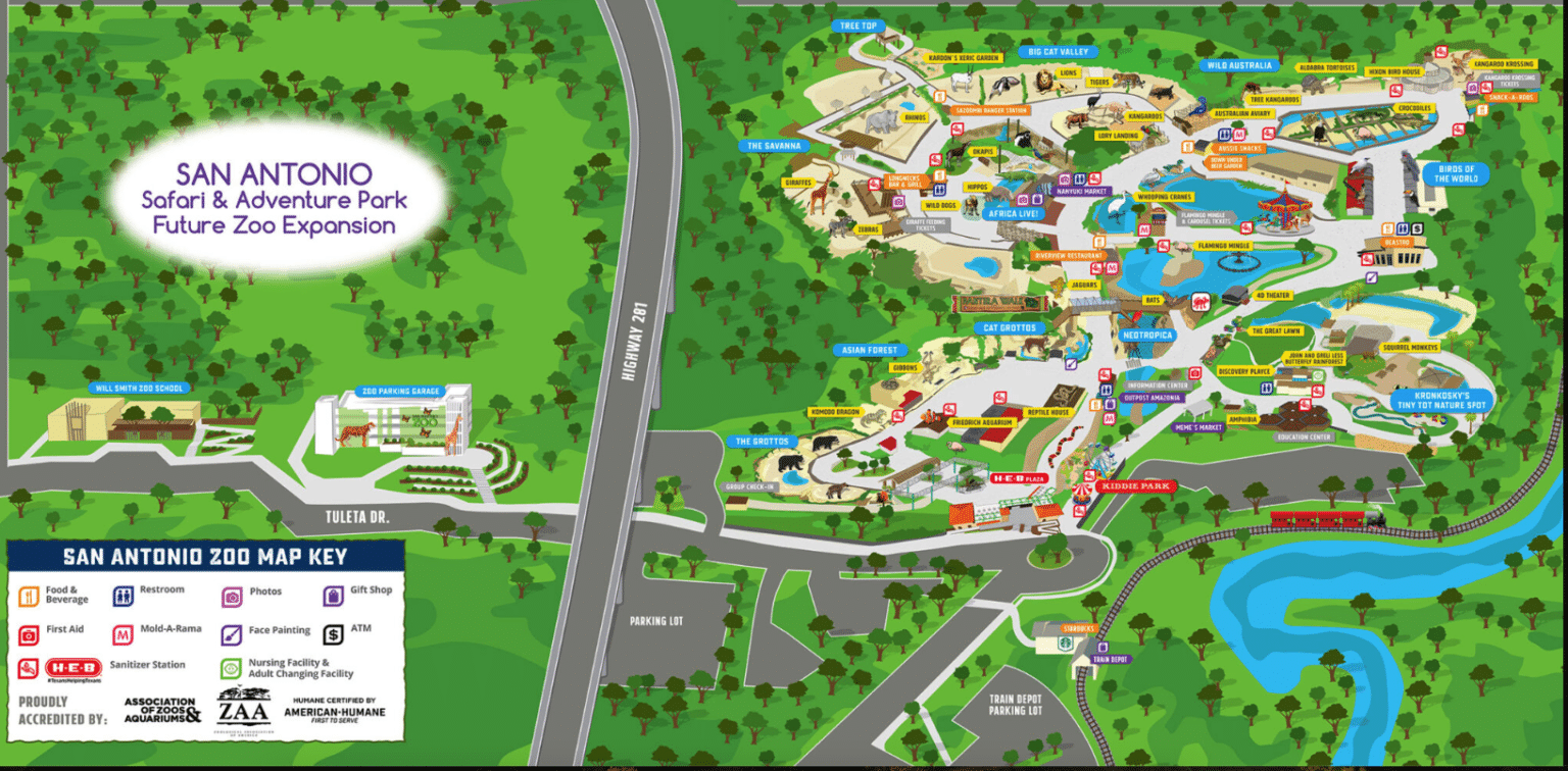 San Antonio Zoo Map and Brochure (2020 - 2024) | ThemeParkBrochures.net