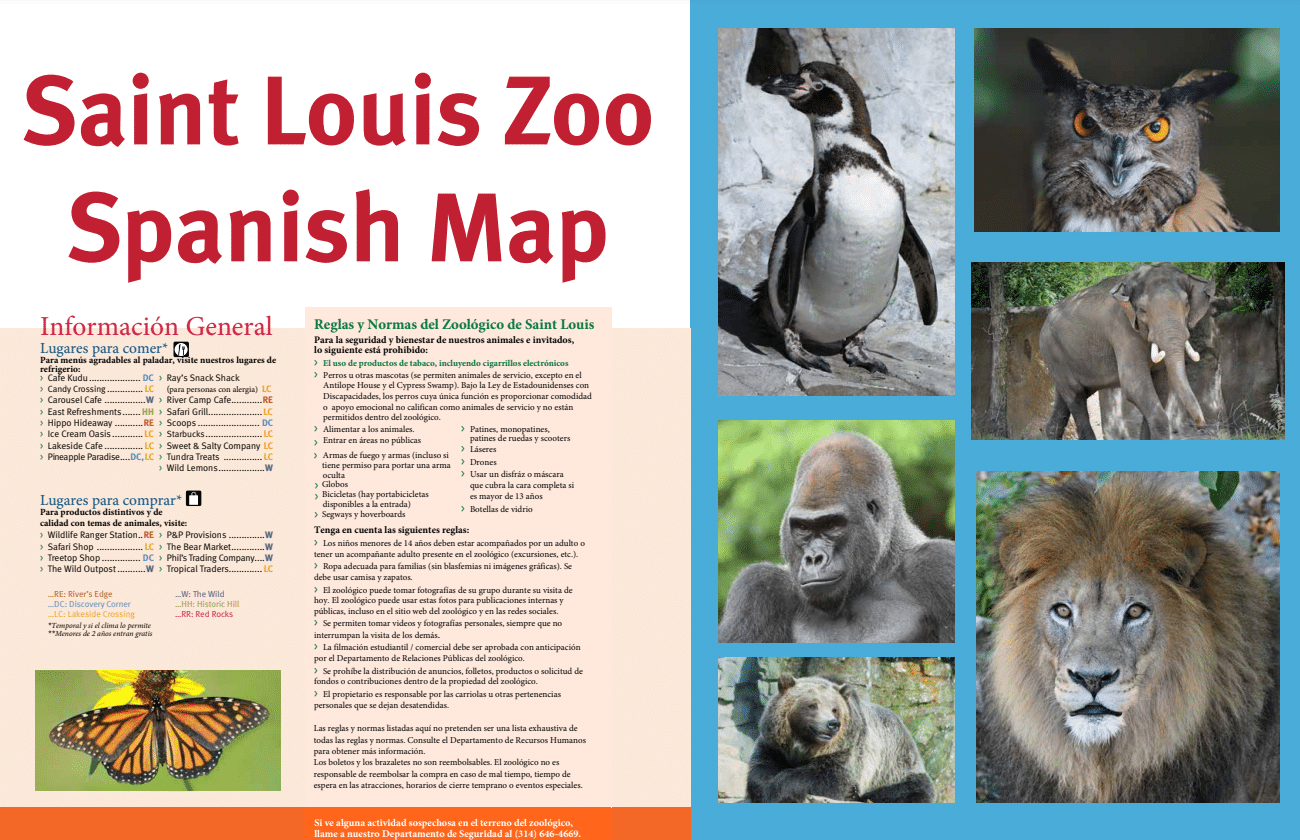Saint Louis Zoo Map and Brochure (2023) | ThemeParkBrochures.net