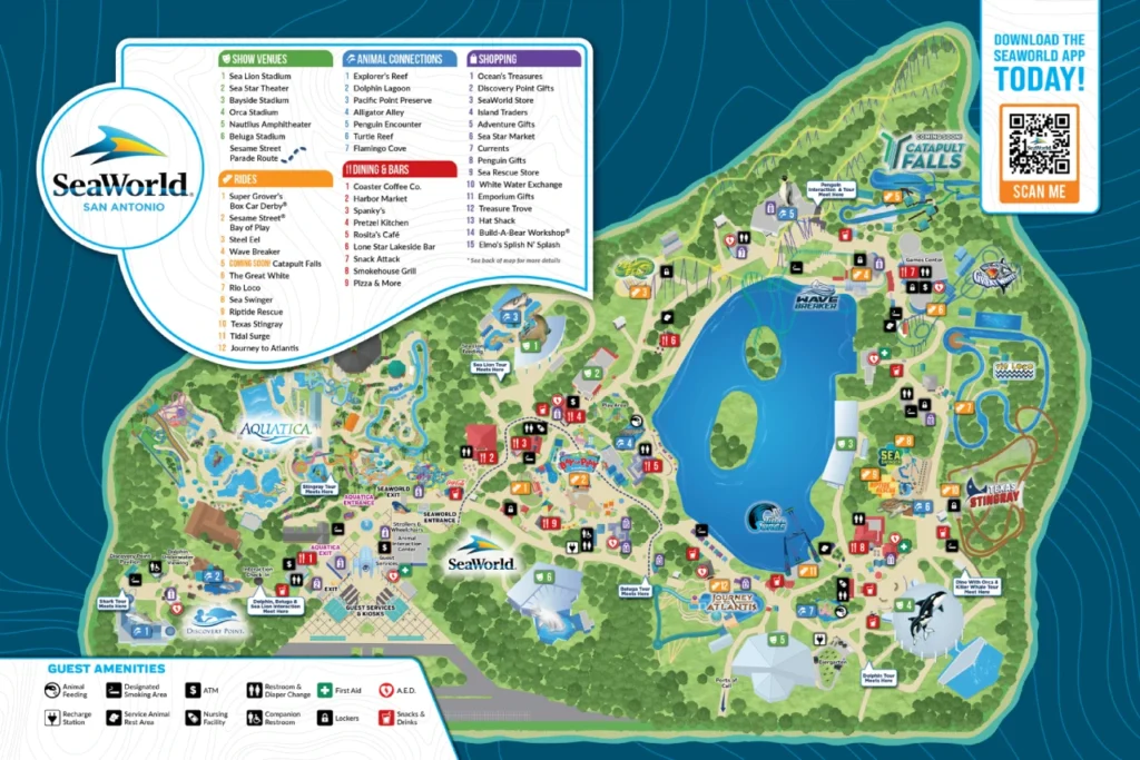 SeaWorld San Antonio Aquatica Map and Brochure (2019 - 2024 ...