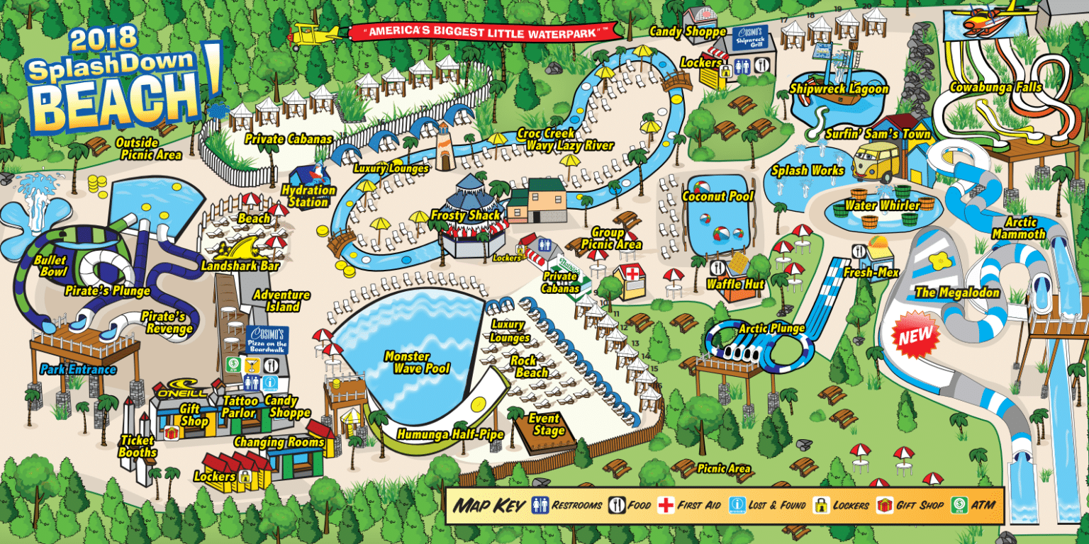 SplashDown Beach Water Park Map and Brochure (2018 - 2025 ...