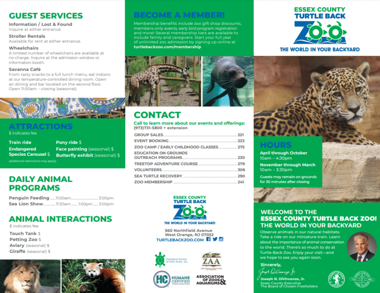 Turtle Back Zoo Map and Brochure (2025 - 2013) | ThemeParkBrochures.net