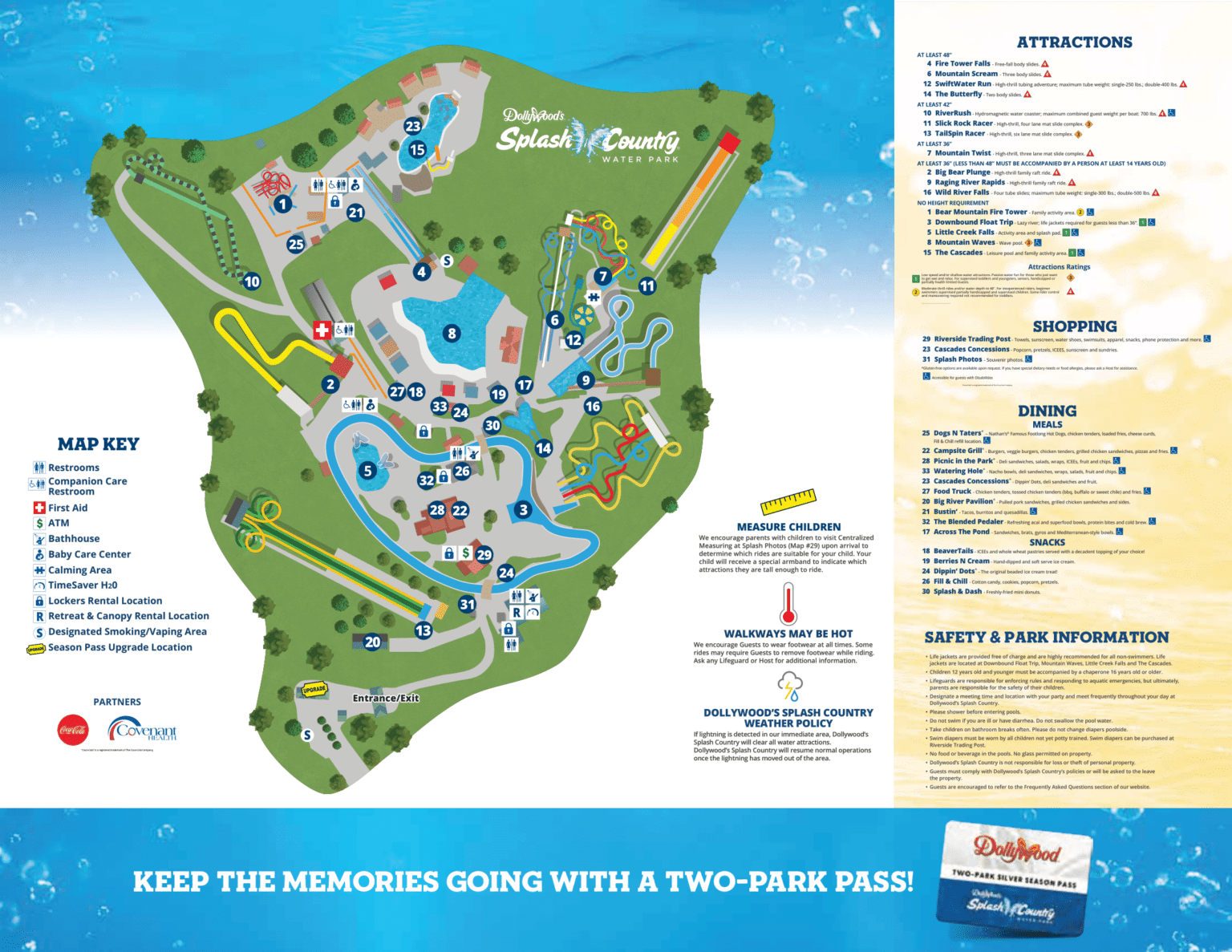Dollywood's Splash Country Map and Brochure (2017 - 2025 ...