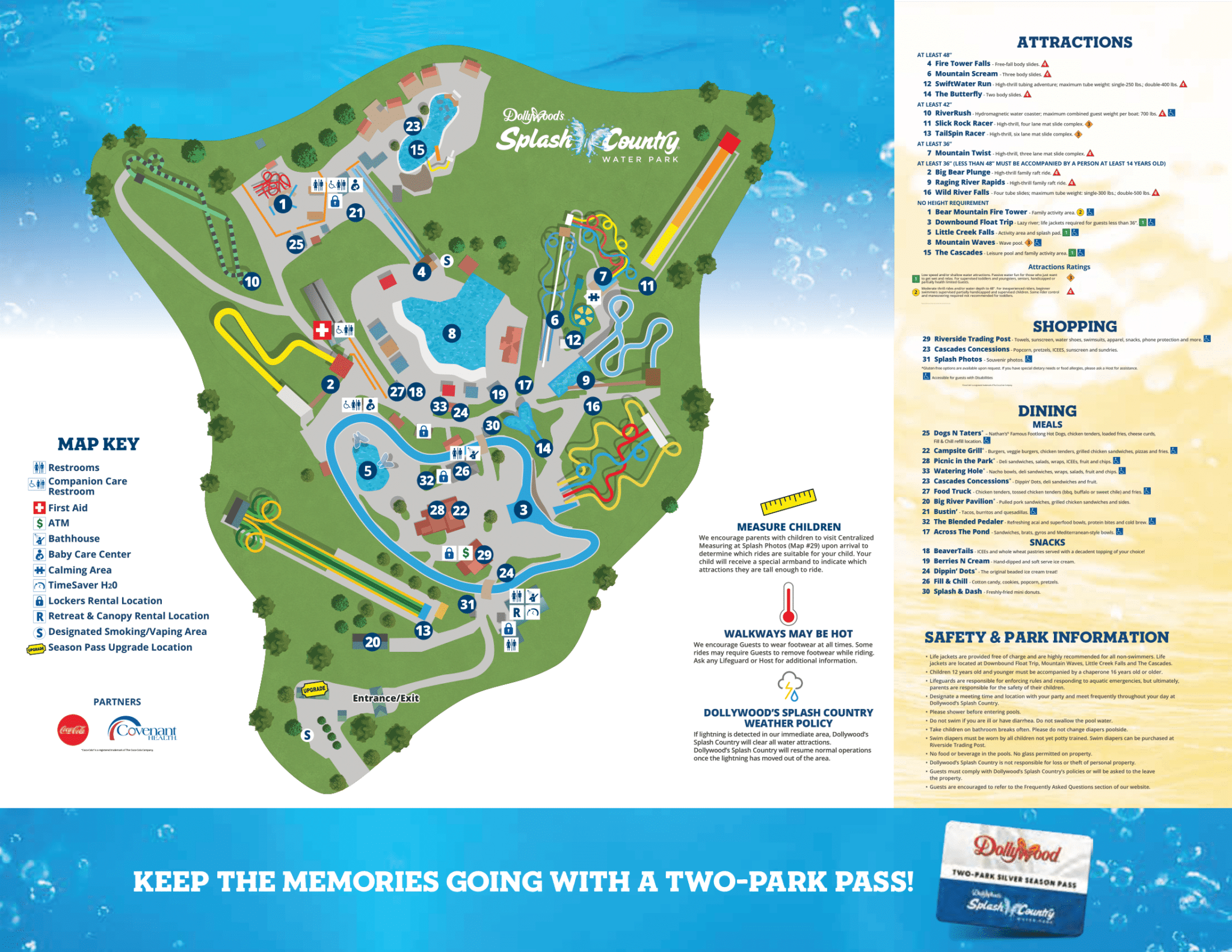 Dollywood's Splash Country Map and Brochure (2017 - 2025 ...