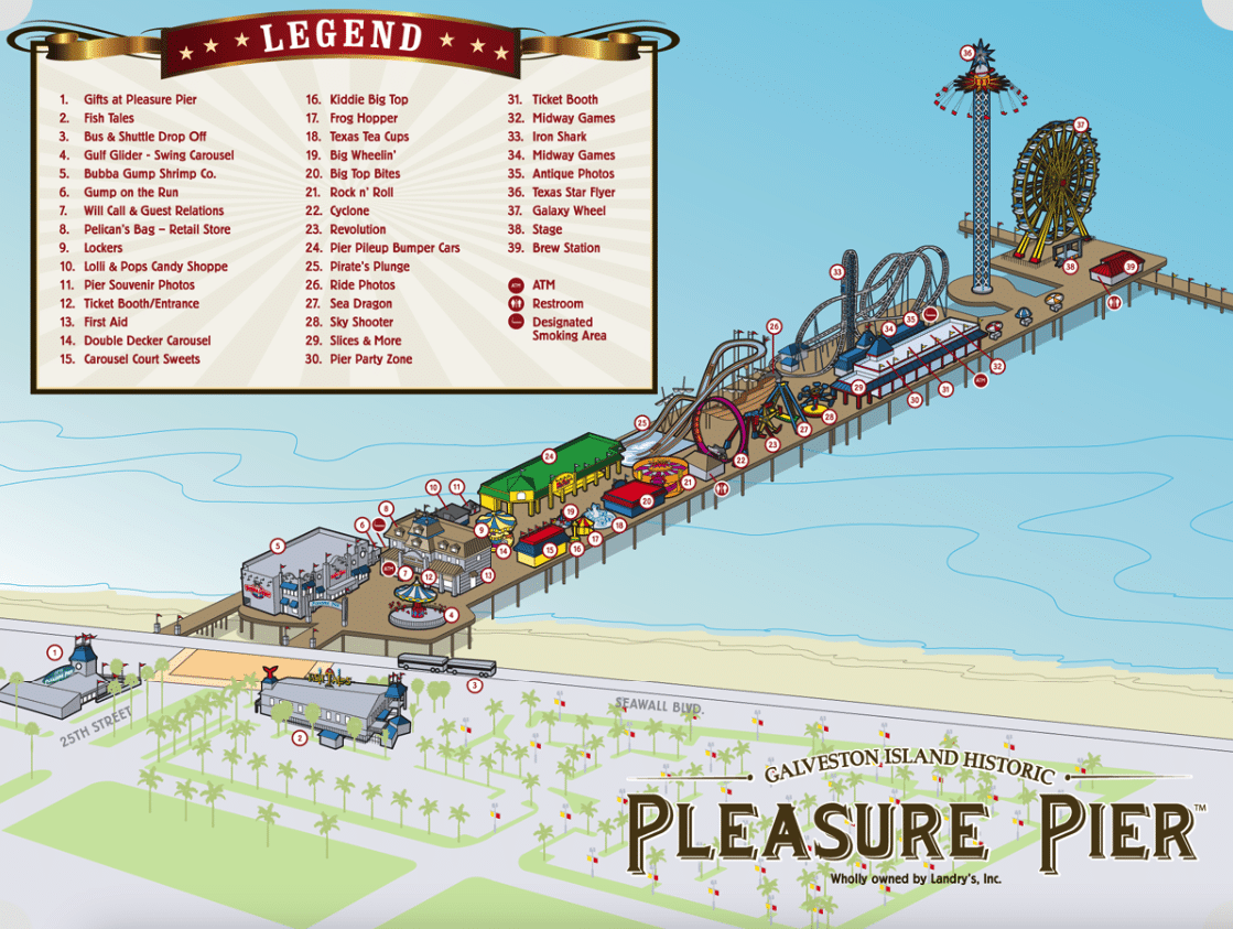 Pleasure Pier Map and Brochure (2025 - 2014) | ThemeParkBrochures.net