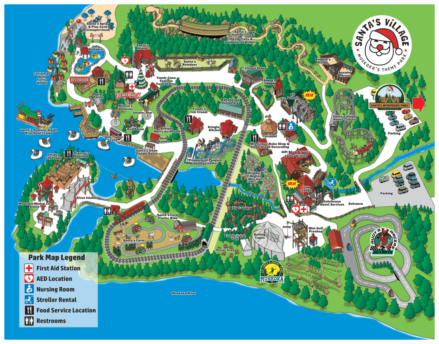 Santa's Village Muskoka's Theme Park Map and Brochure (2018 - 2025 ...