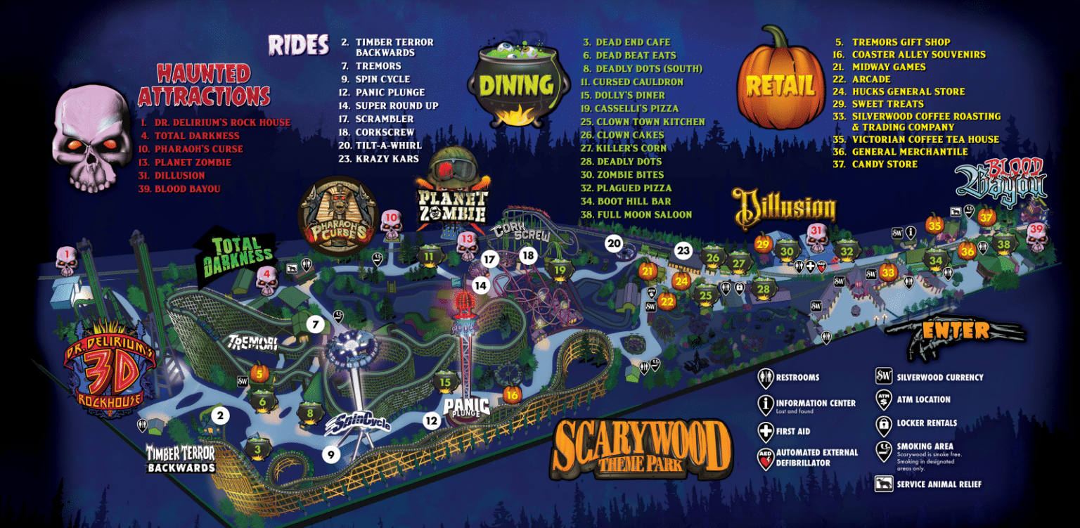 Silverwood Scarywood Haunted Nights Map (2024 - 2019 ...