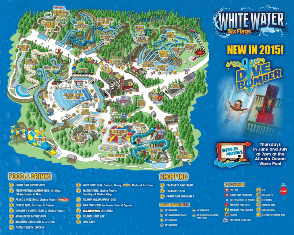 Six Flags White Water Georgia Map and Brochure (2004 - 2025 ...