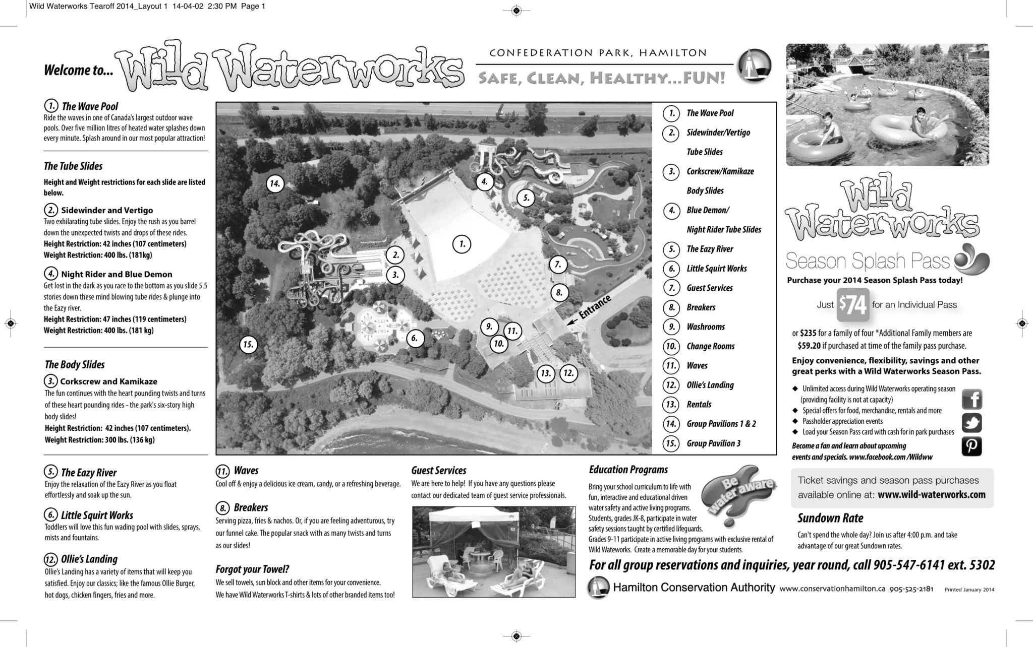 Wild Waterworks Map and Brochure (2014 - 2025) | ThemeParkBrochures.net