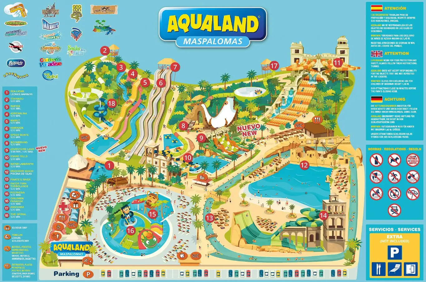 Aqualand Maspalomas Map and Brochure (2025 - 2020) | ThemeParkBrochures.net