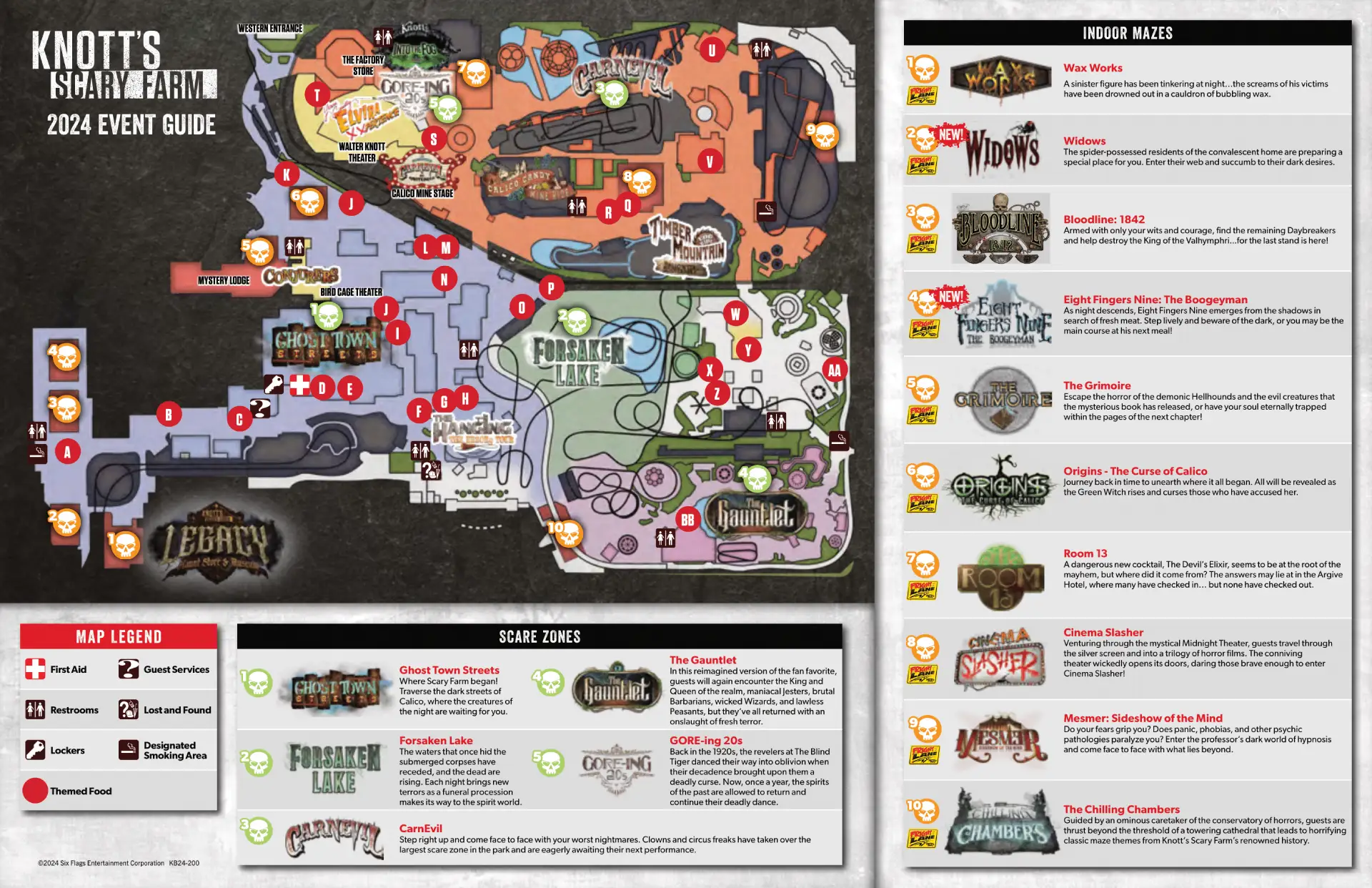 Knott’s Berry Farm Knott’s Scary Farm Map (2025-2024 ...